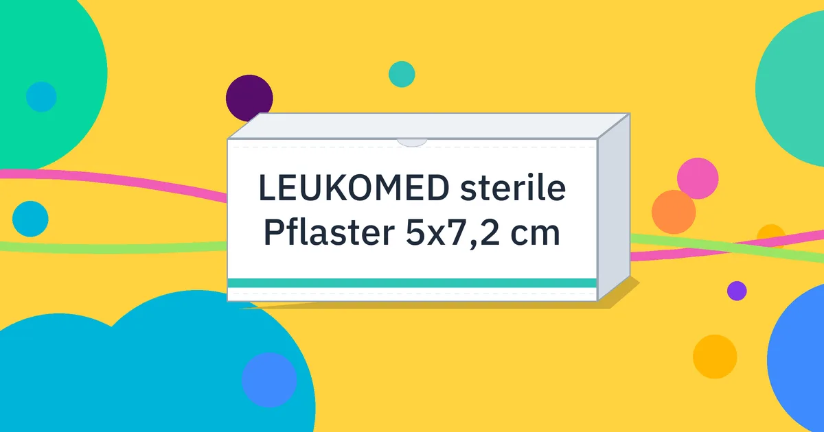 Symbolbild: Packung mit der Aufschrift LEUKOMED sterile Pflaster 5x7,2 cm (PZN 18179749) – Verfügbarkeit und Bezug in Apotheken in Frankfurt am Main