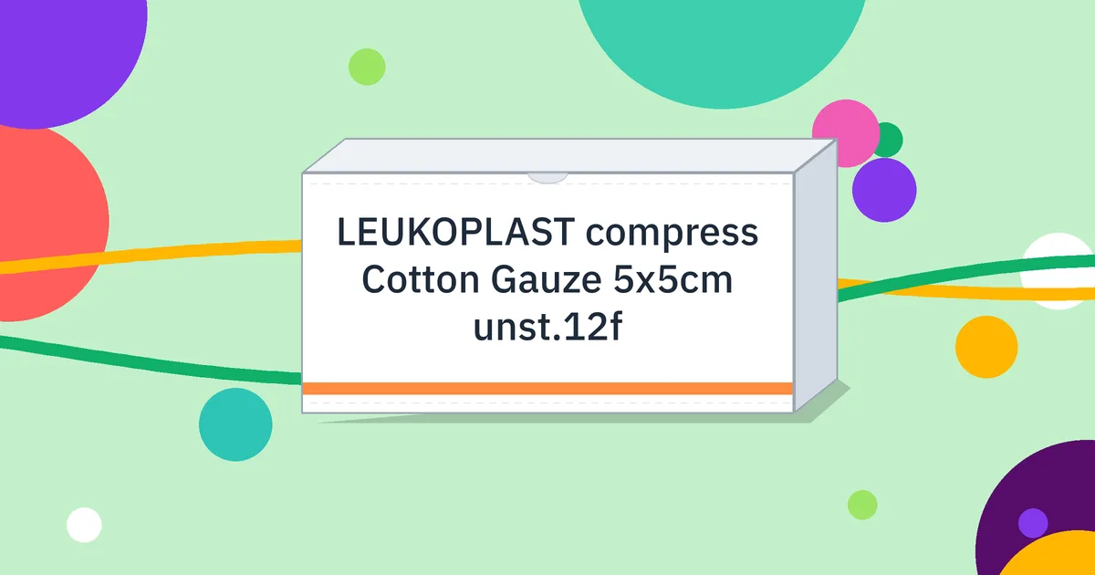 Symbolbild: Packung mit der Aufschrift LEUKOPLAST compress Cotton Gauze 5x5cm unst.12f (PZN 17207739) – Verfügbarkeit und Bezug in Apotheken in Frankfurt am Main