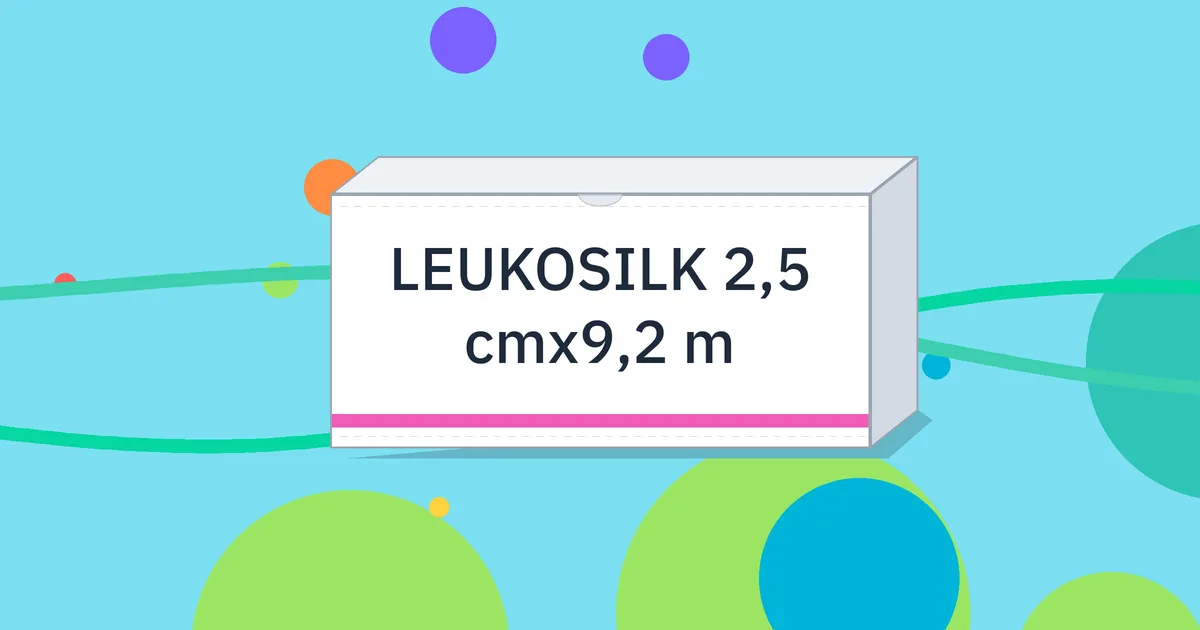Symbolbild: Packung mit der Aufschrift LEUKOSILK 2,5 cmx9,2 m (PZN 17619910) – Verfügbarkeit und Bezug in Apotheken in Frankfurt am Main