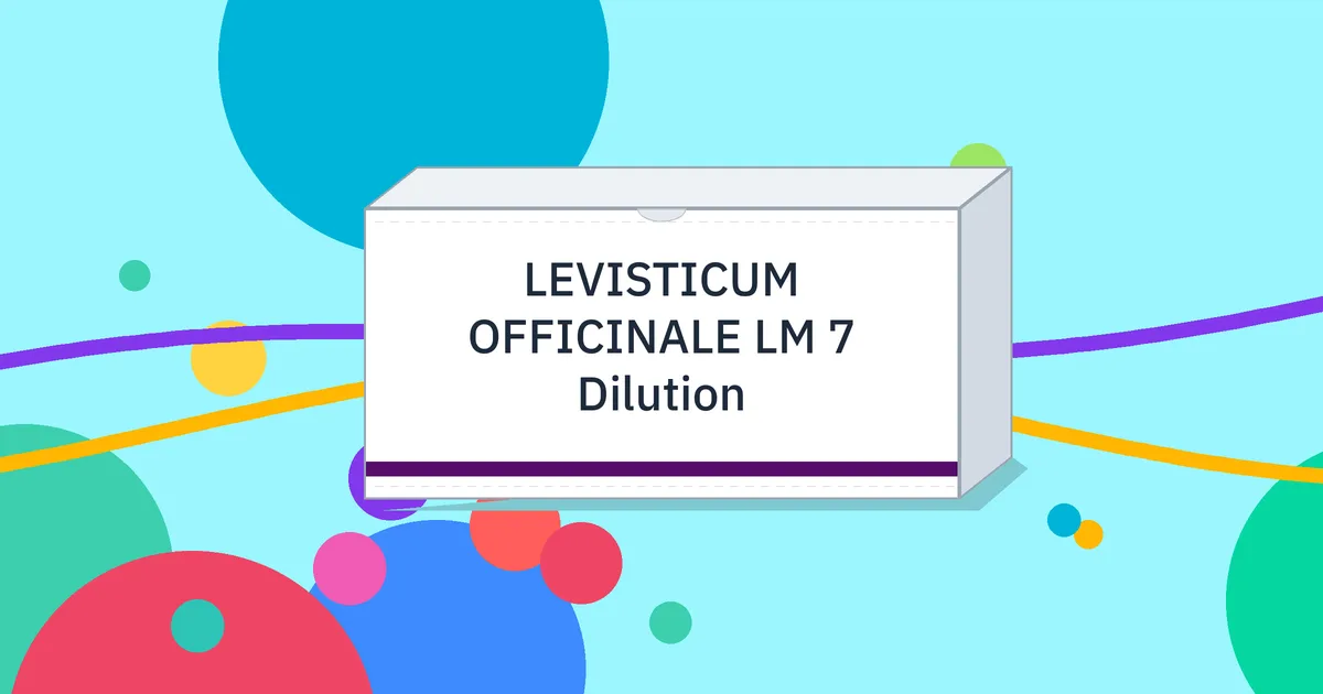 Symbolbild: Packung mit der Aufschrift LEVISTICUM OFFICINALE LM 7 Dilution (PZN 13528197) – Verfügbarkeit und Bezug in Apotheken in Frankfurt am Main