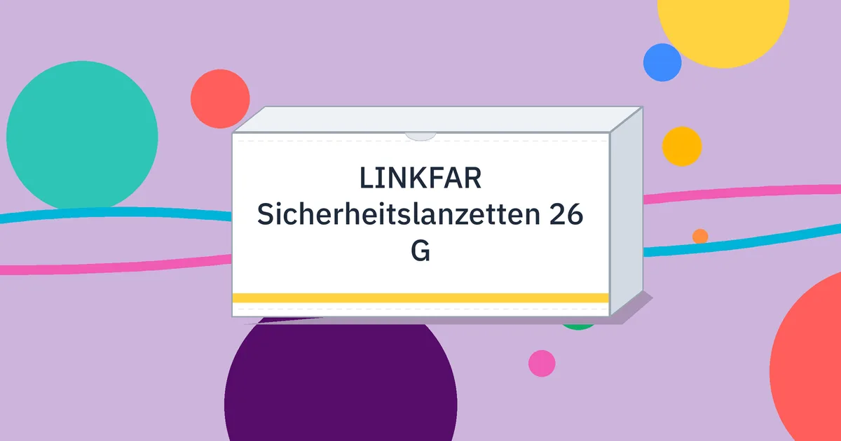 Symbolbild: Packung mit der Aufschrift LINKFAR Sicherheitslanzetten 26 G (PZN 19124696) – Verfügbarkeit und Bezug in Apotheken in Frankfurt am Main