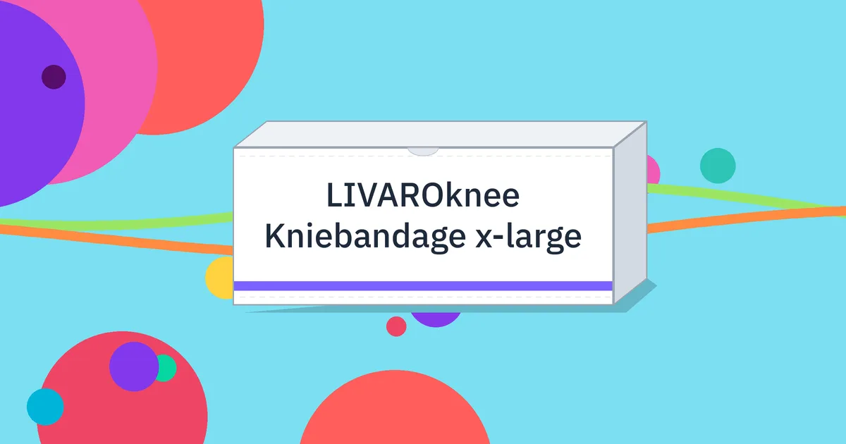 Symbolbild: Packung mit der Aufschrift LIVAROknee Kniebandage x-large (PZN 17519692) – Verfügbarkeit und Bezug in Apotheken in Frankfurt am Main
