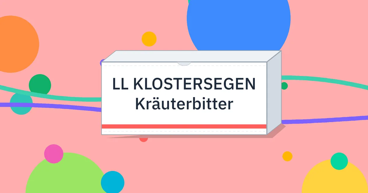Symbolbild: Packung mit der Aufschrift LL KLOSTERSEGEN Kräuterbitter (PZN 19335306) – Verfügbarkeit und Bezug in Apotheken in Frankfurt am Main