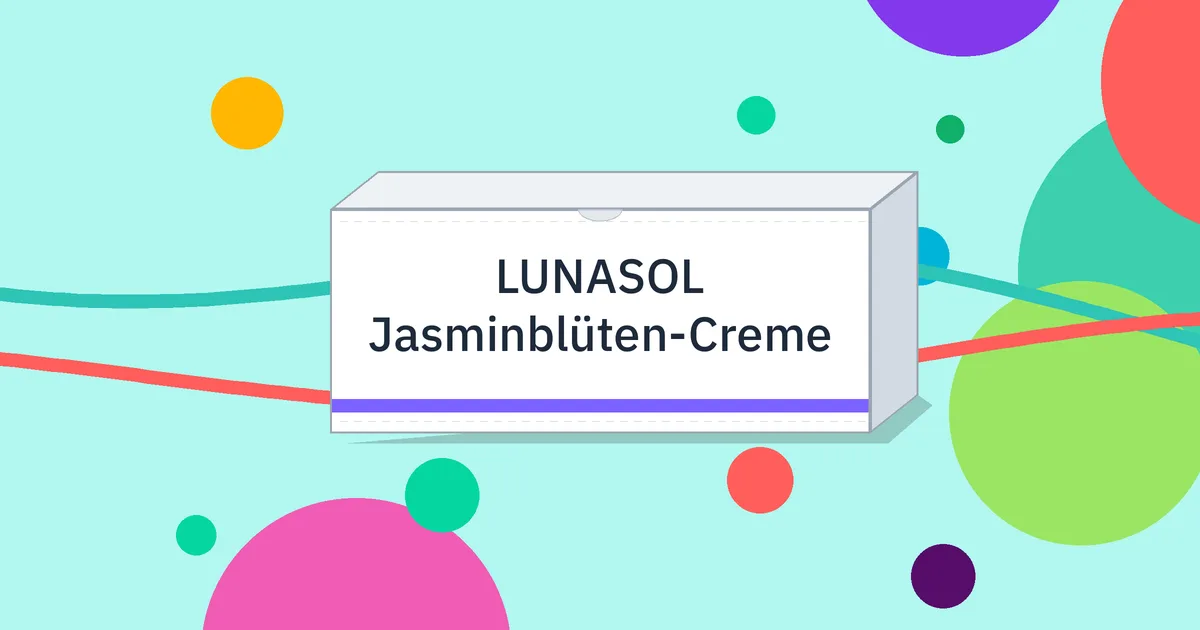 Symbolbild: Packung mit der Aufschrift LUNASOL Jasminblüten-Creme (PZN 19755646) – Verfügbarkeit und Bezug in Apotheken in Frankfurt am Main