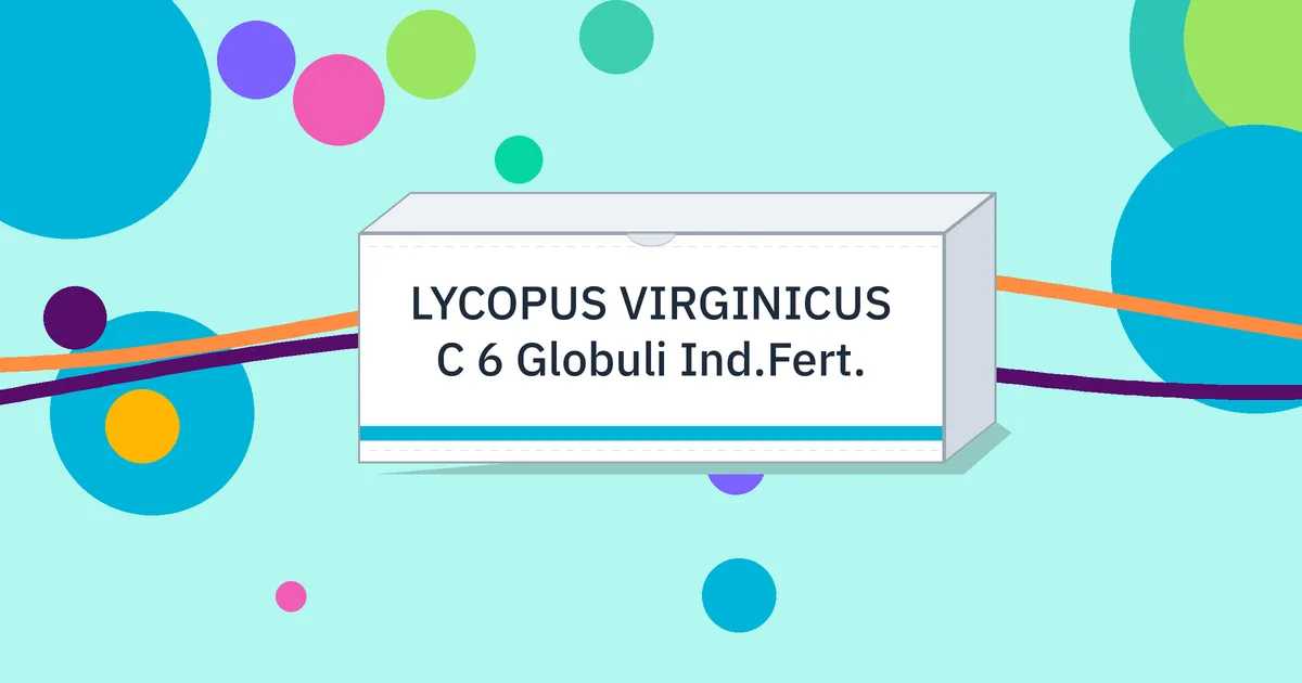 Symbolbild: Packung mit der Aufschrift LYCOPUS VIRGINICUS C 6 Globuli Ind.Fert. (PZN 17718948) – Verfügbarkeit und Bezug in Apotheken in Frankfurt am Main