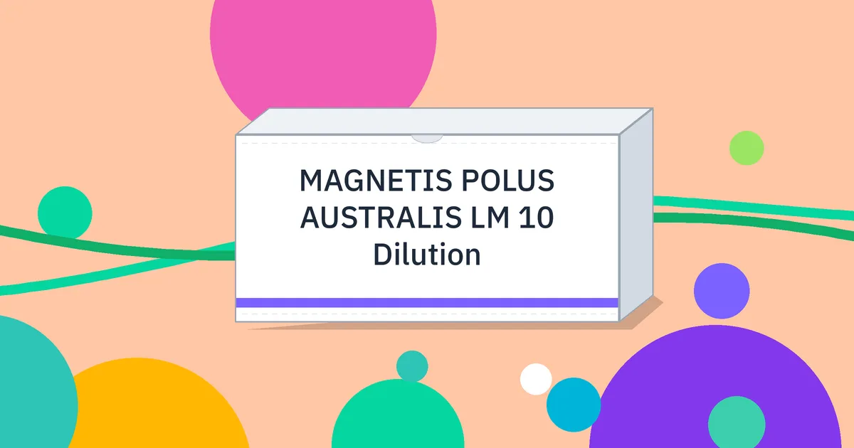 Symbolbild: Packung mit der Aufschrift MAGNETIS POLUS AUSTRALIS LM 10 Dilution (PZN 12941392) – Verfügbarkeit und Bezug in Apotheken in Frankfurt am Main
