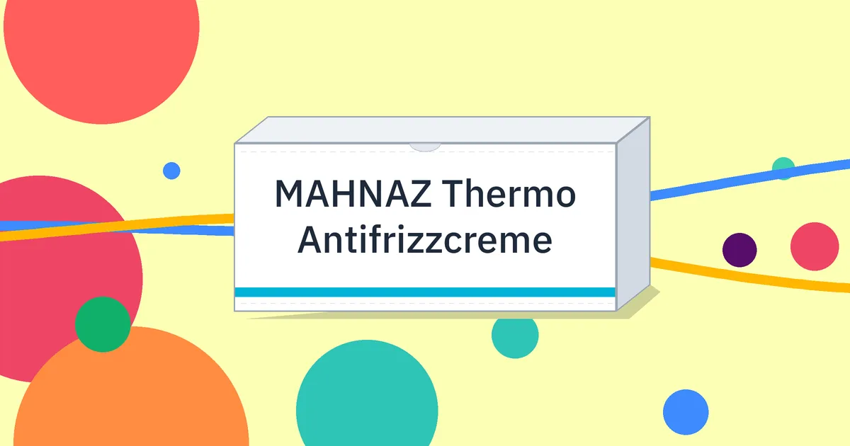 Symbolbild: Packung mit der Aufschrift MAHNAZ Thermo Antifrizzcreme (PZN 10314544) – Verfügbarkeit und Bezug in Apotheken in Frankfurt am Main