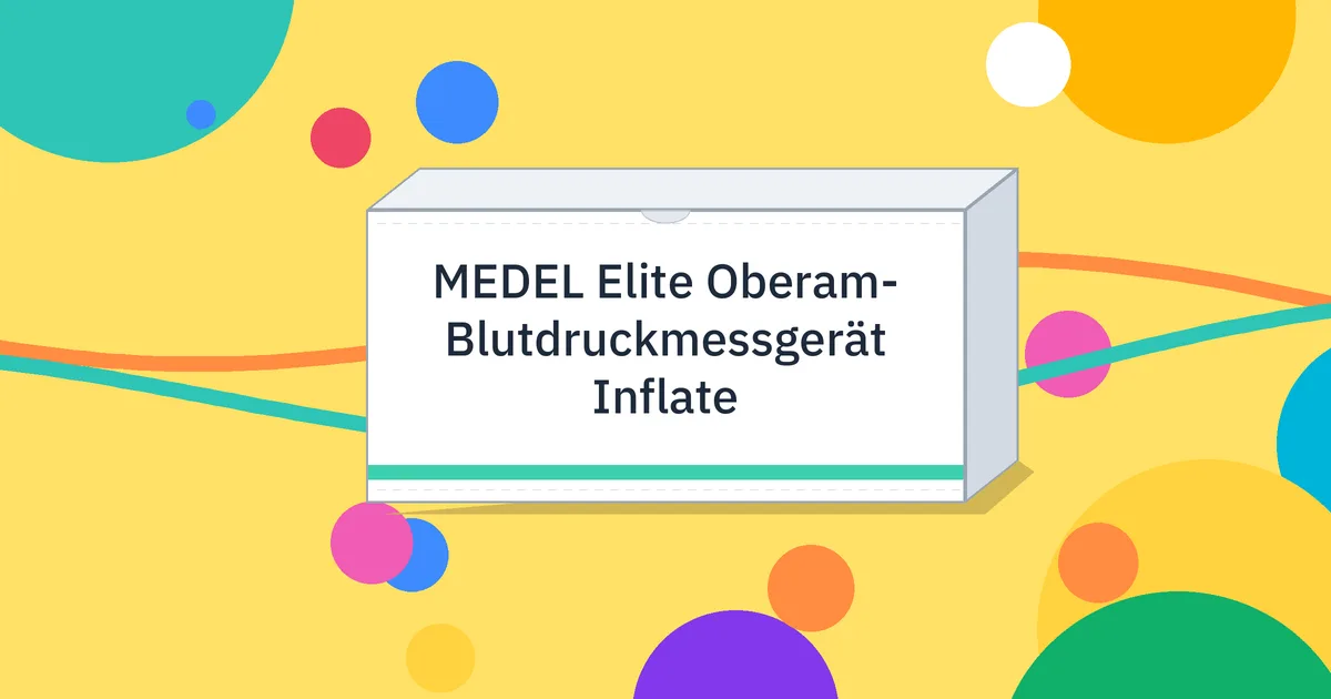 Symbolbild: Packung mit der Aufschrift MEDEL Elite Oberam-Blutdruckmessgerät Inflate (PZN 16897423) – Verfügbarkeit und Bezug in Apotheken in Frankfurt am Main