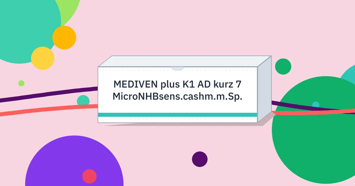 Symbolbild: Packung mit der Aufschrift MEDIVEN plus K1 AD kurz 7 MicroNHBsens.cashm.m.Sp. (PZN 15906597) – Verfügbarkeit und Bezug in Apotheken in Frankfurt am Main