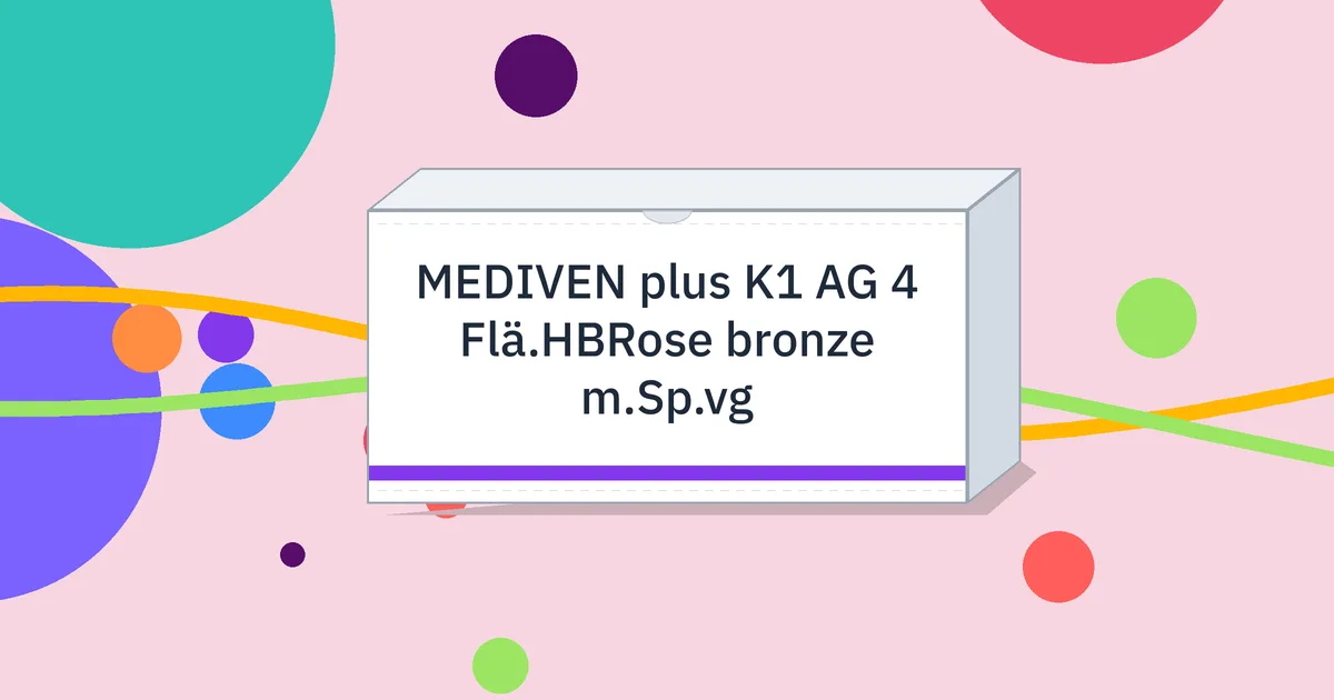 Symbolbild: Packung mit der Aufschrift MEDIVEN plus K1 AG 4 Flä.HBRose bronze m.Sp.vg (PZN 15912439) – Verfügbarkeit und Bezug in Apotheken in Frankfurt am Main