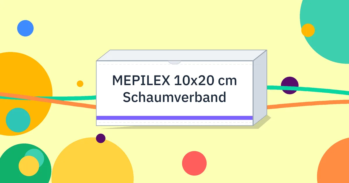 Symbolbild: Packung mit der Aufschrift MEPILEX 10x20 cm Schaumverband (PZN 20398370) – Verfügbarkeit und Bezug in Apotheken in Frankfurt am Main