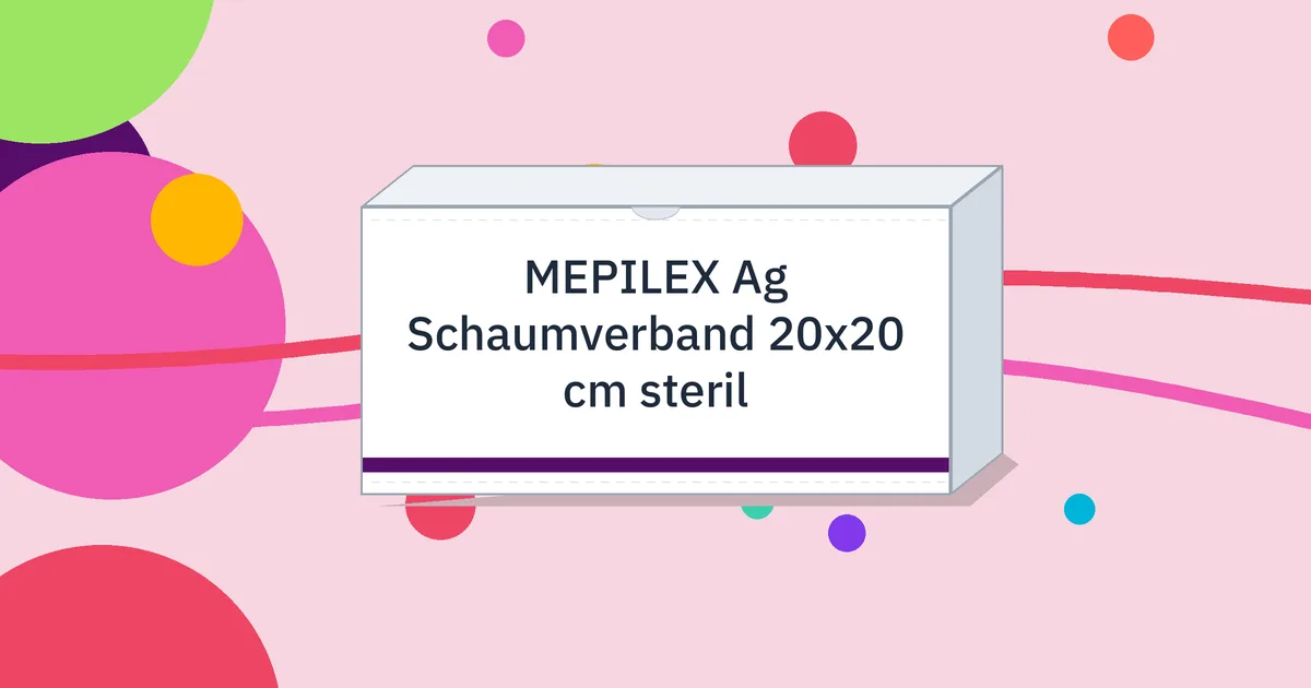 Symbolbild: Packung mit der Aufschrift MEPILEX Ag Schaumverband 20x20 cm steril (PZN 17605813) – Verfügbarkeit und Bezug in Apotheken in Frankfurt am Main