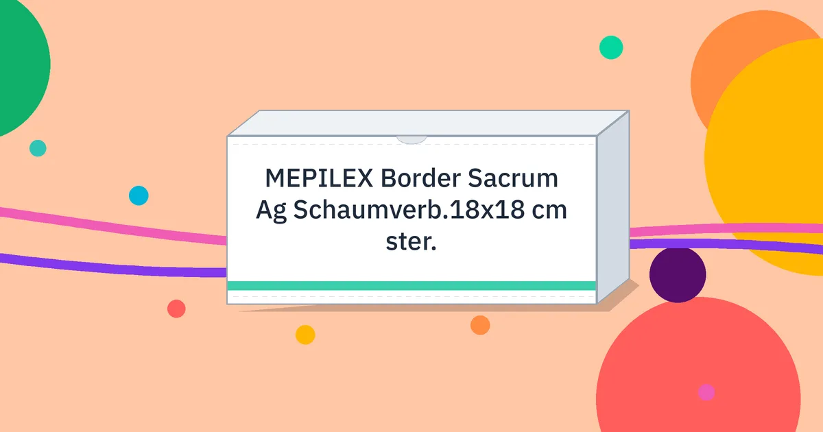 Symbolbild: Packung mit der Aufschrift MEPILEX Border Sacrum Ag Schaumverb.18x18 cm ster. (PZN 17863573) – Verfügbarkeit und Bezug in Apotheken in Frankfurt am Main