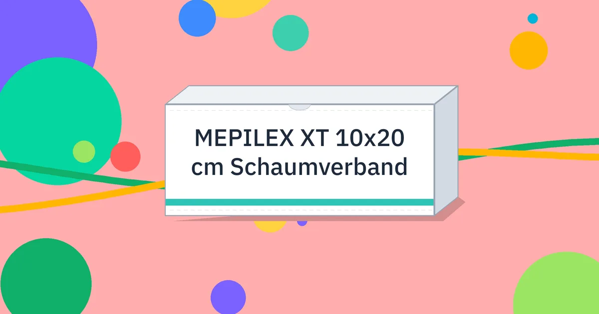 Symbolbild: Packung mit der Aufschrift MEPILEX XT 10x20 cm Schaumverband (PZN 14335081) – Verfügbarkeit und Bezug in Apotheken in Frankfurt am Main