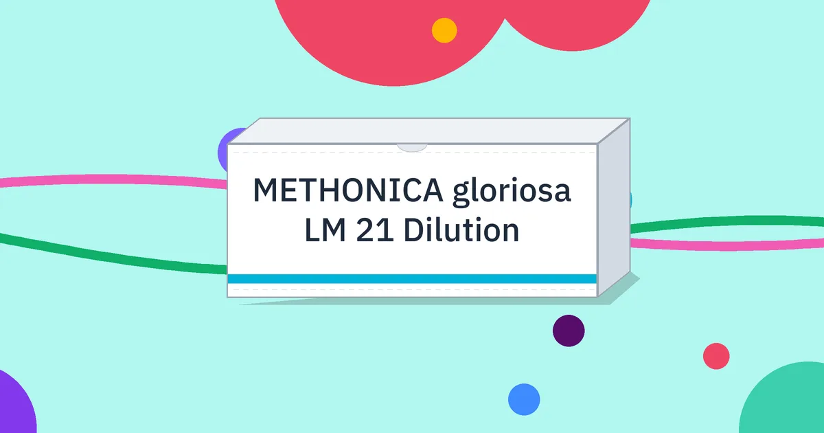 Symbolbild: Packung mit der Aufschrift METHONICA gloriosa LM 21 Dilution (PZN 13606678) – Verfügbarkeit und Bezug in Apotheken in Frankfurt am Main