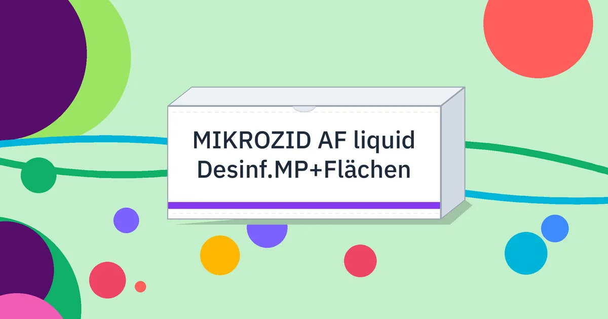Symbolbild: Packung mit der Aufschrift MIKROZID AF liquid Desinf.MP+Flächen (PZN 02877813) – Verfügbarkeit und Bezug in Apotheken in Frankfurt am Main