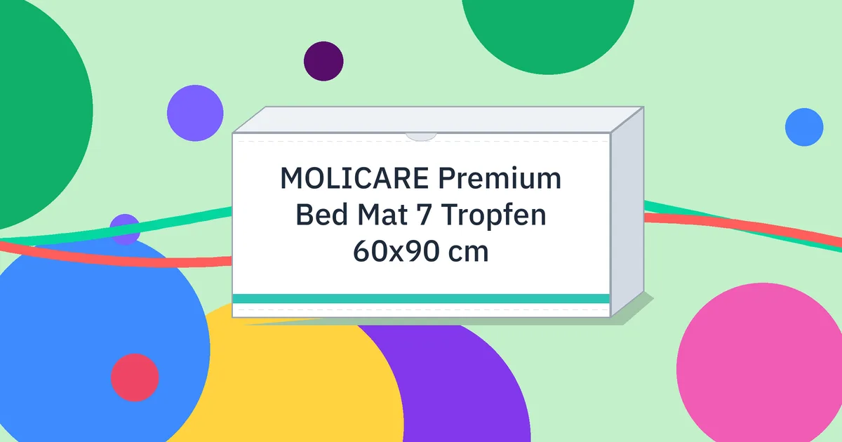 Symbolbild: Packung mit der Aufschrift MOLICARE Premium Bed Mat 7 Tropfen 60x90 cm (PZN 16136836) – Verfügbarkeit und Bezug in Apotheken in Frankfurt am Main