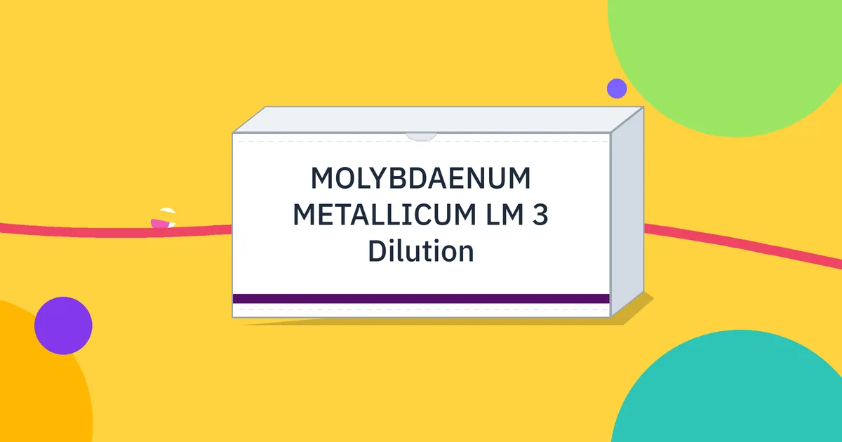 Symbolbild: Packung mit der Aufschrift MOLYBDAENUM METALLICUM LM 3 Dilution (PZN 13609688) – Verfügbarkeit und Bezug in Apotheken in Frankfurt am Main