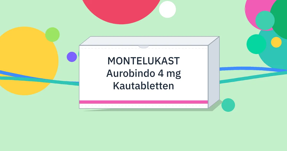 Symbolbild: Packung mit der Aufschrift MONTELUKAST Aurobindo 4 mg Kautabletten (PZN 01155785) – Verfügbarkeit und Bezug in Apotheken in Frankfurt am Main