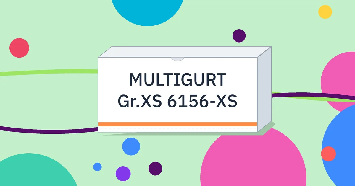 Symbolbild: Packung mit der Aufschrift MULTIGURT Gr.XS 6156-XS (PZN 13586556) – Verfügbarkeit und Bezug in Apotheken in Frankfurt am Main