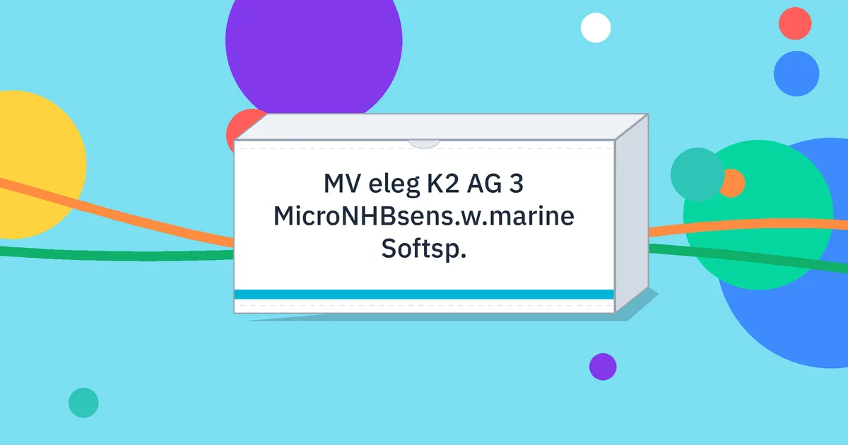 Symbolbild: Packung mit der Aufschrift MV eleg K2 AG 3 MicroNHBsens.w.marine Softsp. (PZN 15725996) – Verfügbarkeit und Bezug in Apotheken in Frankfurt am Main