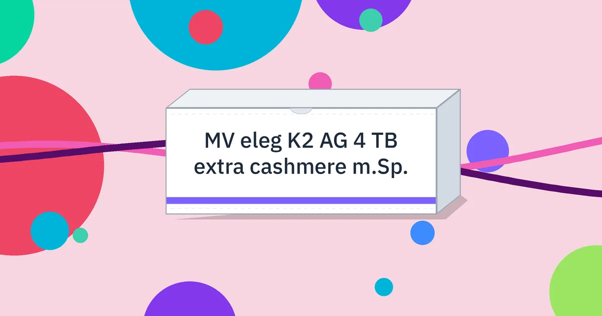 Symbolbild: Packung mit der Aufschrift MV eleg K2 AG 4 TB extra cashmere m.Sp. (PZN 14678125) – Verfügbarkeit und Bezug in Apotheken in Frankfurt am Main