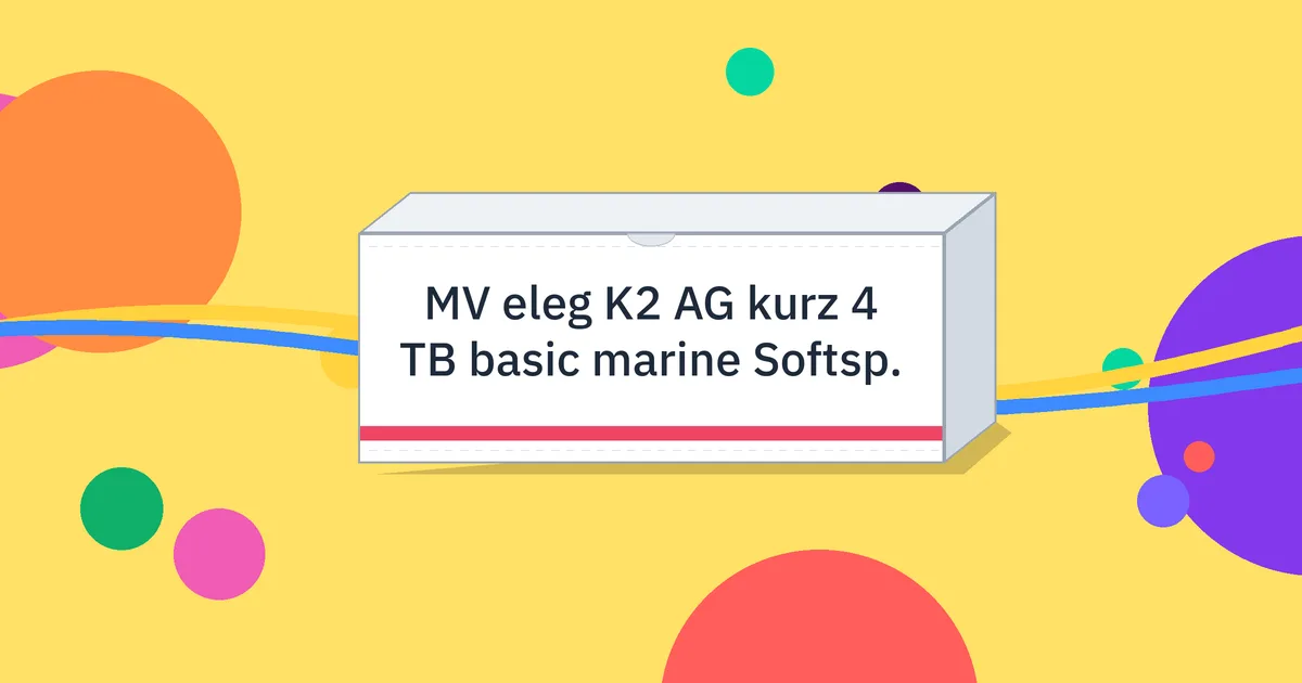Symbolbild: Packung mit der Aufschrift MV eleg K2 AG kurz 4 TB basic marine Softsp. (PZN 15284517) – Verfügbarkeit und Bezug in Apotheken in Frankfurt am Main