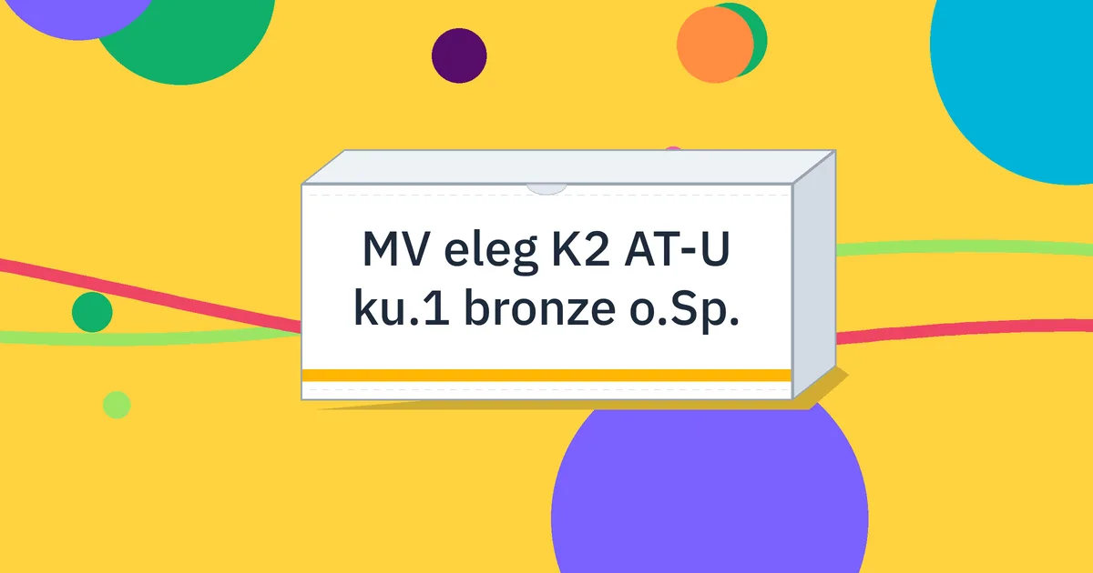 Symbolbild: Packung mit der Aufschrift MV eleg K2 AT-U ku.1 bronze o.Sp. (PZN 15289101) – Verfügbarkeit und Bezug in Apotheken in Frankfurt am Main