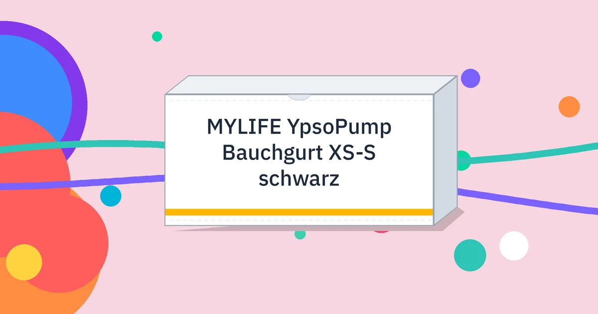 Symbolbild: Packung mit der Aufschrift MYLIFE YpsoPump Bauchgurt XS-S schwarz (PZN 16128311) – Verfügbarkeit und Bezug in Apotheken in Frankfurt am Main