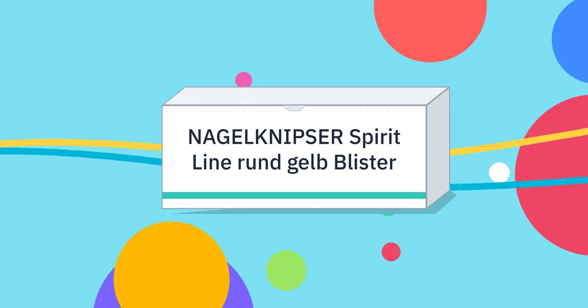Symbolbild: Packung mit der Aufschrift NAGELKNIPSER Spirit Line rund gelb Blister (PZN 10348773) – Verfügbarkeit und Bezug in Apotheken in Frankfurt am Main