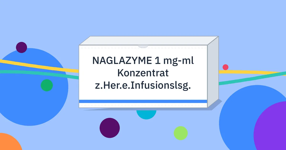 Symbolbild: Packung mit der Aufschrift NAGLAZYME 1 mg-ml Konzentrat z.Her.e.Infusionslsg. (PZN 16749958) – Verfügbarkeit und Bezug in Apotheken in Frankfurt am Main