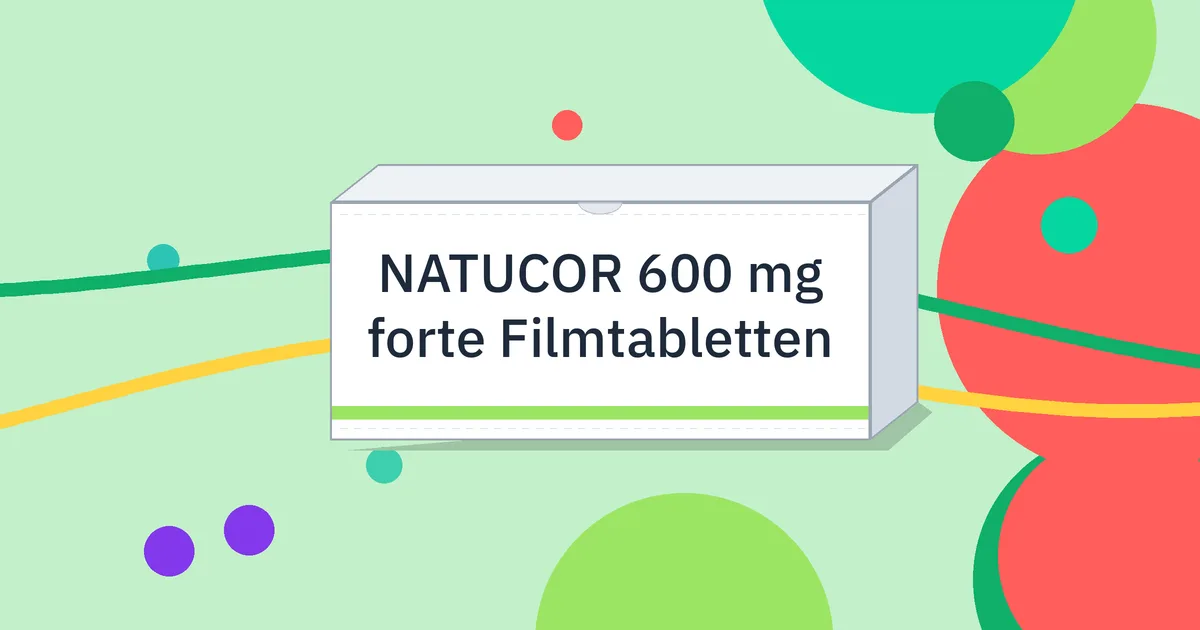 Symbolbild: Packung mit der Aufschrift NATUCOR 600 mg forte Filmtabletten (PZN 06474383) – Verfügbarkeit und Bezug in Apotheken in Frankfurt am Main