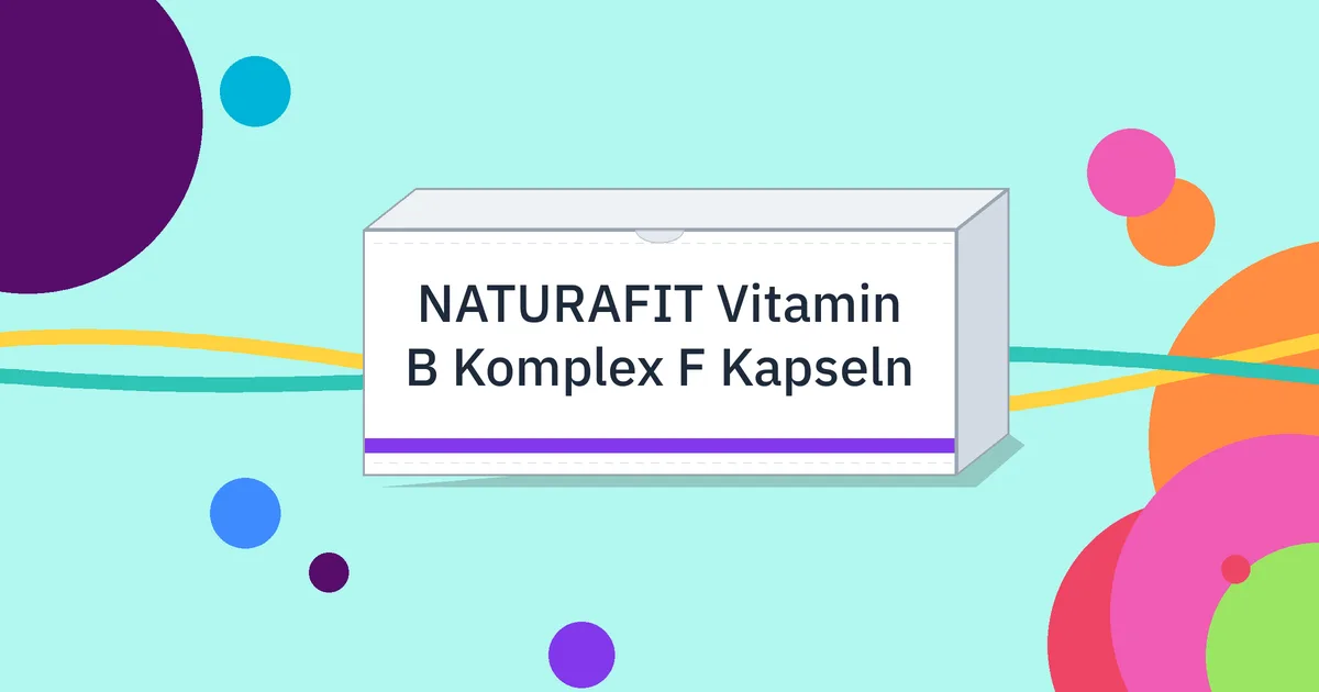 Symbolbild: Packung mit der Aufschrift NATURAFIT Vitamin B Komplex F Kapseln (PZN 04390469) – Verfügbarkeit und Bezug in Apotheken in Frankfurt am Main
