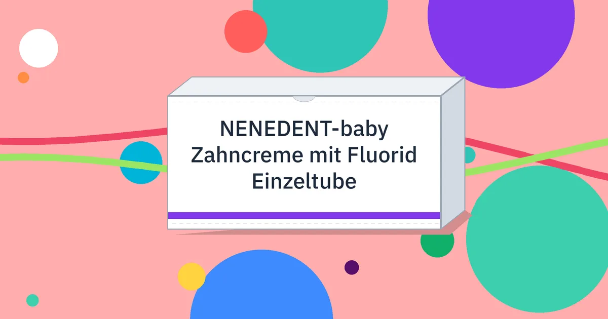 Symbolbild: Packung mit der Aufschrift NENEDENT-baby Zahncreme mit Fluorid Einzeltube (PZN 19073591) – Verfügbarkeit und Bezug in Apotheken in Frankfurt am Main