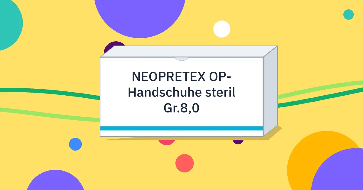 Symbolbild: Packung mit der Aufschrift NEOPRETEX OP-Handschuhe steril Gr.8,0 (PZN 02426938) – Verfügbarkeit und Bezug in Apotheken in Frankfurt am Main