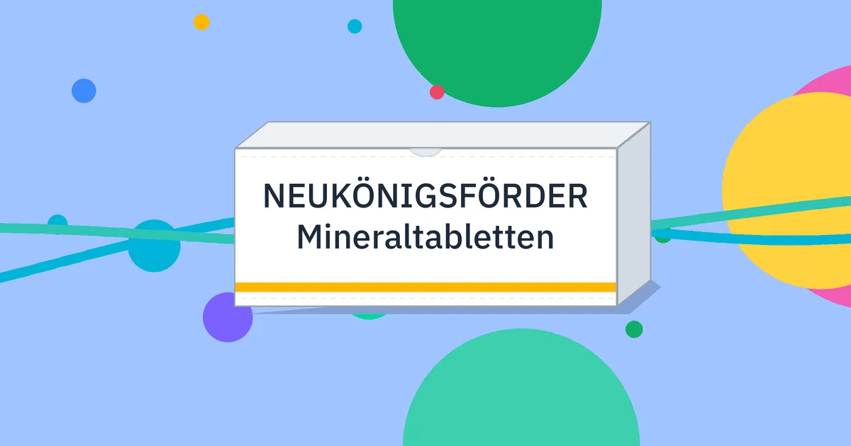 Symbolbild: Packung mit der Aufschrift NEUKÖNIGSFÖRDER Mineraltabletten (PZN 17363095) – Verfügbarkeit und Bezug in Apotheken in Frankfurt am Main