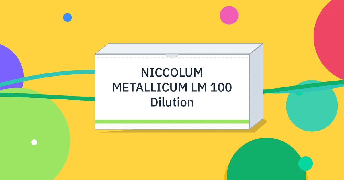 Symbolbild: Packung mit der Aufschrift NICCOLUM METALLICUM LM 100 Dilution (PZN 12968451) – Verfügbarkeit und Bezug in Apotheken in Frankfurt am Main
