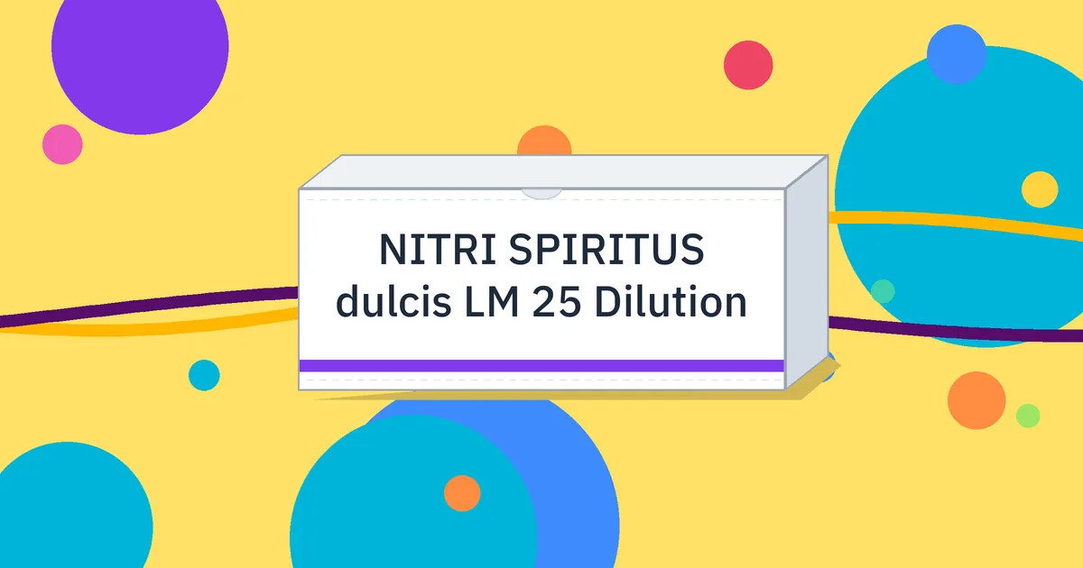 Symbolbild: Packung mit der Aufschrift NITRI SPIRITUS dulcis LM 25 Dilution (PZN 13619735) – Verfügbarkeit und Bezug in Apotheken in Frankfurt am Main