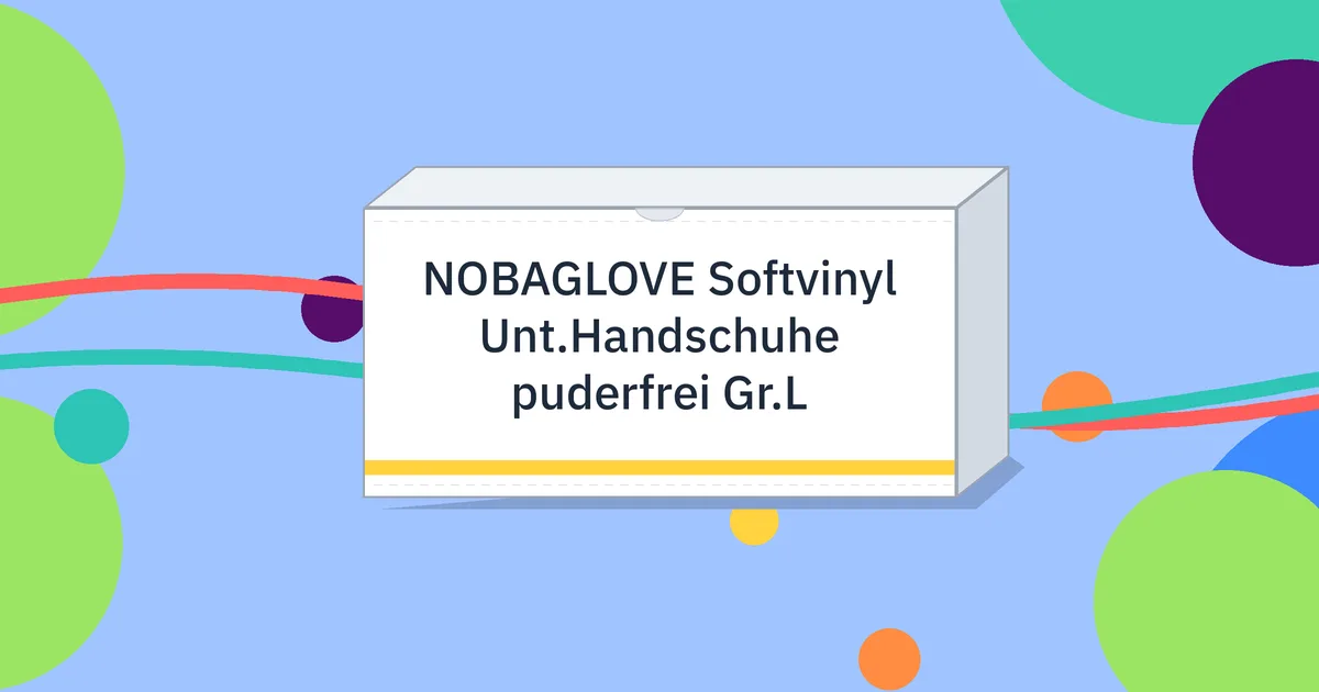 Symbolbild: Packung mit der Aufschrift NOBAGLOVE Softvinyl Unt.Handschuhe puderfrei Gr.L (PZN 09088284) – Verfügbarkeit und Bezug in Apotheken in Frankfurt am Main