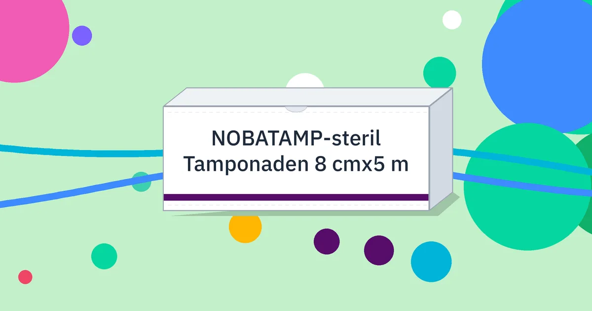 Symbolbild: Packung mit der Aufschrift NOBATAMP-steril Tamponaden 8 cmx5 m (PZN 11085442) – Verfügbarkeit und Bezug in Apotheken in Frankfurt am Main