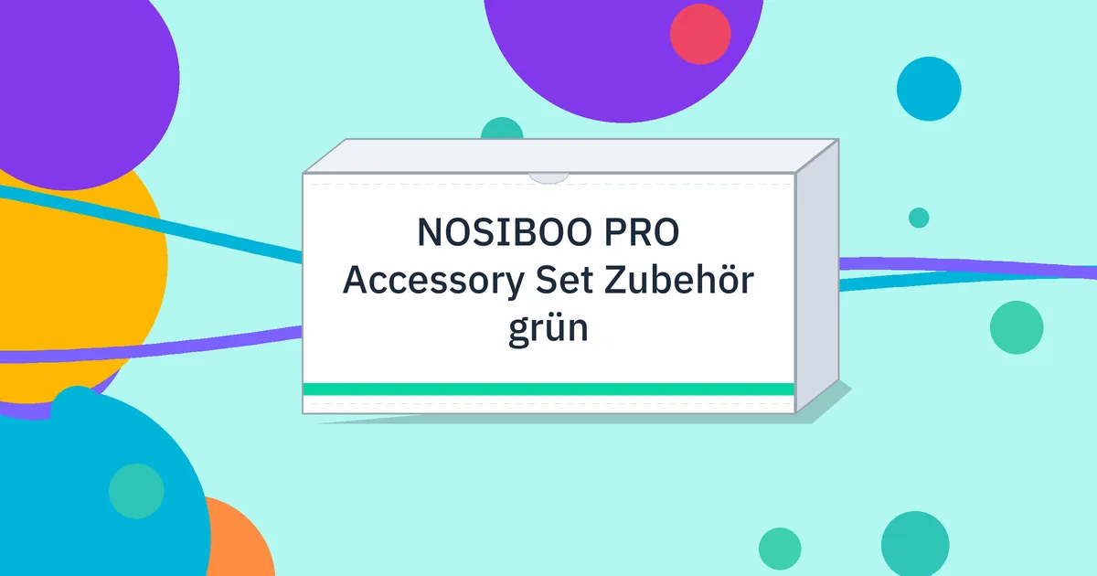 Symbolbild: Packung mit der Aufschrift NOSIBOO PRO Accessory Set Zubehör grün (PZN 15388731) – Verfügbarkeit und Bezug in Apotheken in Frankfurt am Main