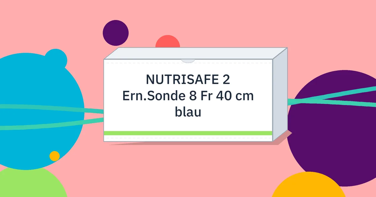 Symbolbild: Packung mit der Aufschrift NUTRISAFE 2 Ern.Sonde 8 Fr 40 cm blau (PZN 20066426) – Verfügbarkeit und Bezug in Apotheken in Frankfurt am Main