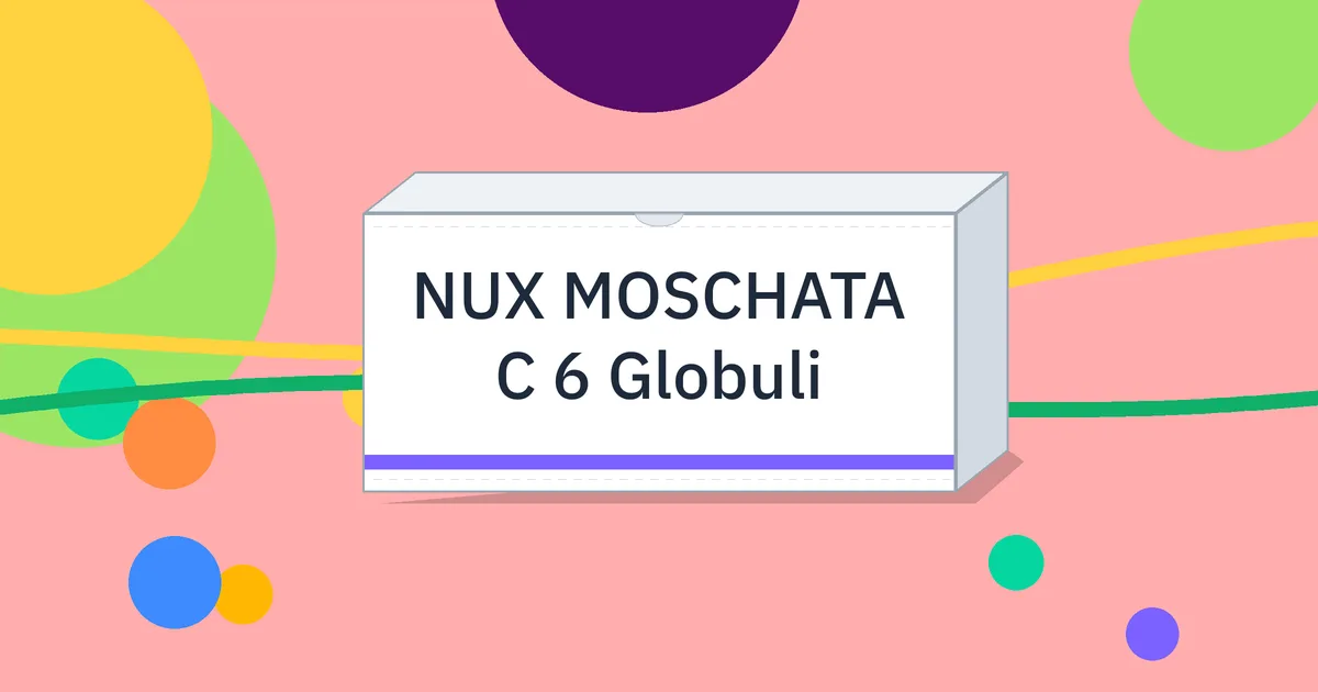 Symbolbild: Packung mit der Aufschrift NUX MOSCHATA C 6 Globuli (PZN 07248890) – Verfügbarkeit und Bezug in Apotheken in Frankfurt am Main