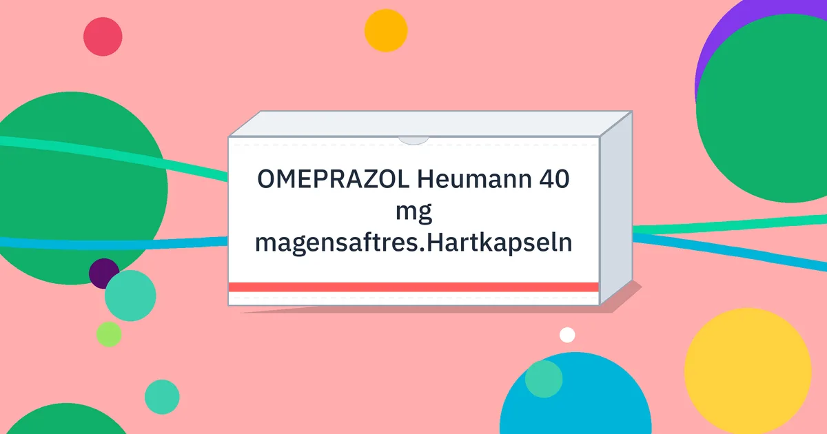 Symbolbild: Packung mit der Aufschrift OMEPRAZOL Heumann 40 mg magensaftres.Hartkapseln (PZN 15303746) – Verfügbarkeit und Bezug in Apotheken in Frankfurt am Main