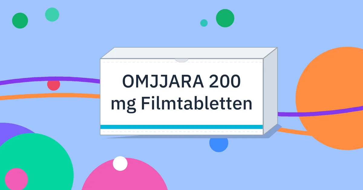 Symbolbild: Packung mit der Aufschrift OMJJARA 200 mg Filmtabletten (PZN 20120172) – Verfügbarkeit und Bezug in Apotheken in Frankfurt am Main