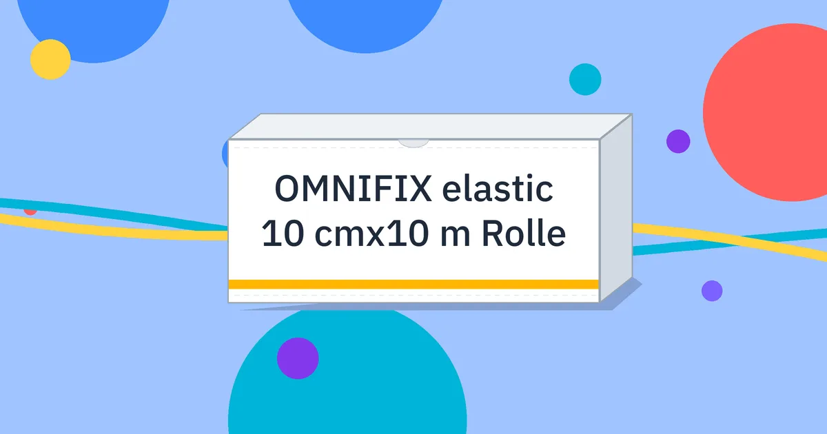 Symbolbild: Packung mit der Aufschrift OMNIFIX elastic 10 cmx10 m Rolle (PZN 13653117) – Verfügbarkeit und Bezug in Apotheken in Frankfurt am Main