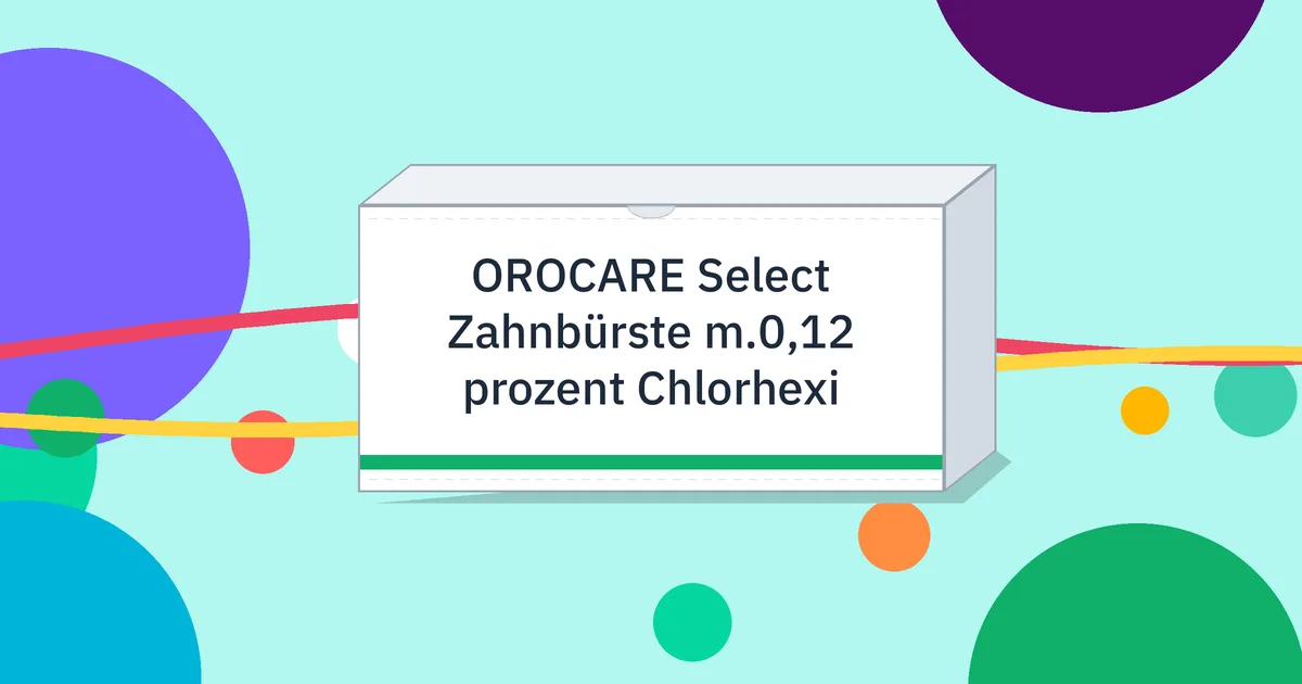 Symbolbild: Packung mit der Aufschrift OROCARE Select Zahnbürste m.0,12 prozent Chlorhexi (PZN 17432264) – Verfügbarkeit und Bezug in Apotheken in Frankfurt am Main