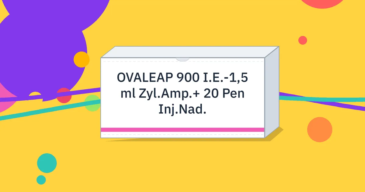 Symbolbild: Packung mit der Aufschrift OVALEAP 900 I.E.-1,5 ml Zyl.Amp.+ 20 Pen Inj.Nad. (PZN 18454233) – Verfügbarkeit und Bezug in Apotheken in Frankfurt am Main