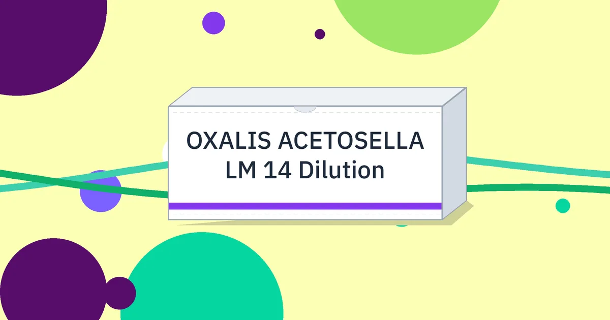 Symbolbild: Packung mit der Aufschrift OXALIS ACETOSELLA LM 14 Dilution (PZN 13628958) – Verfügbarkeit und Bezug in Apotheken in Frankfurt am Main