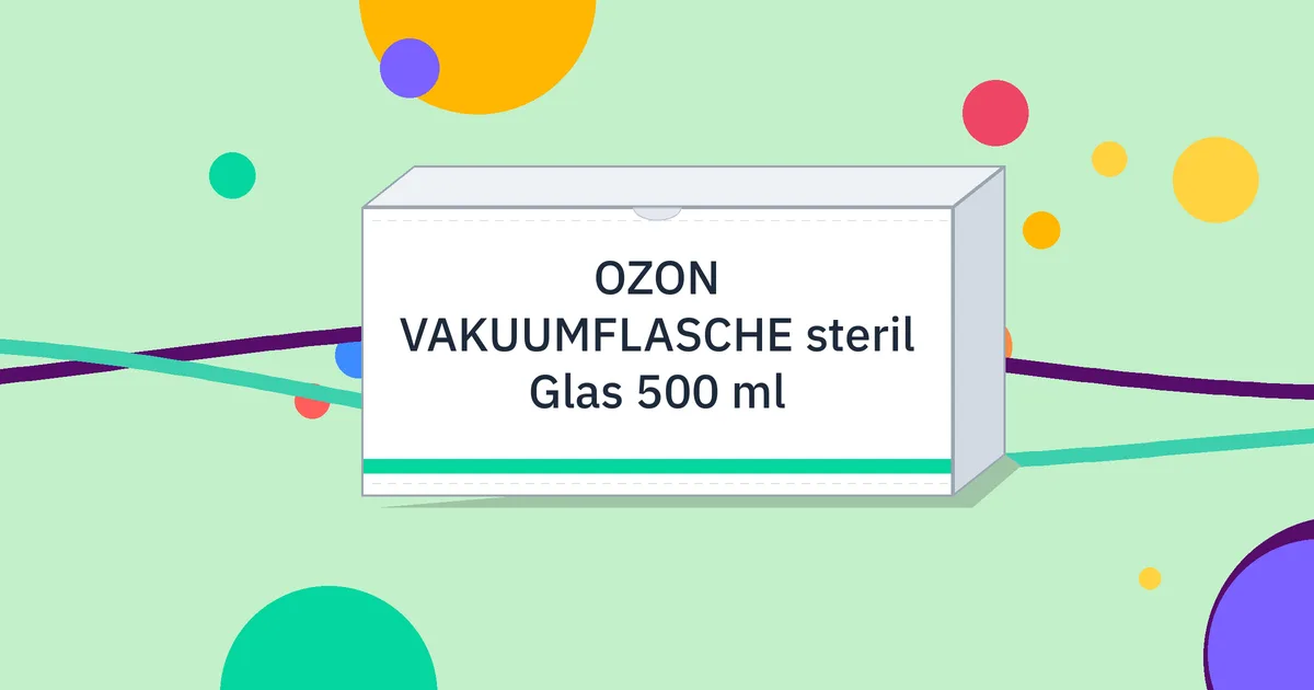 Symbolbild: Packung mit der Aufschrift OZON VAKUUMFLASCHE steril Glas 500 ml (PZN 09251525) – Verfügbarkeit und Bezug in Apotheken in Frankfurt am Main